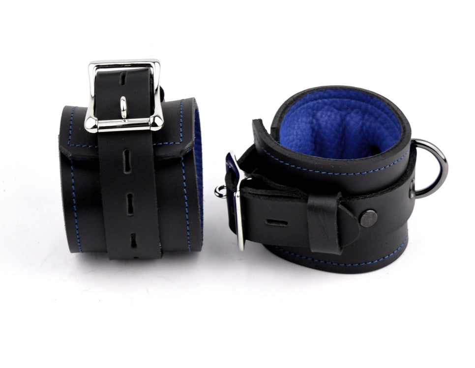 Premium Padded Wrist Cuffs - Black And Blue – Mercy Industries