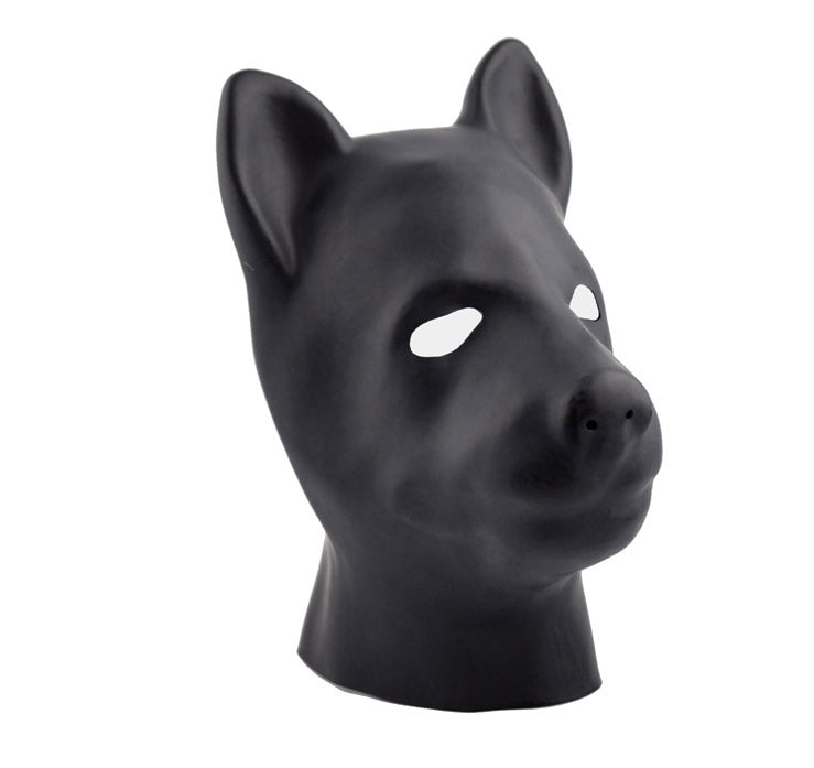 Latex Rubber Dog Mask - Black – Mercy Industries